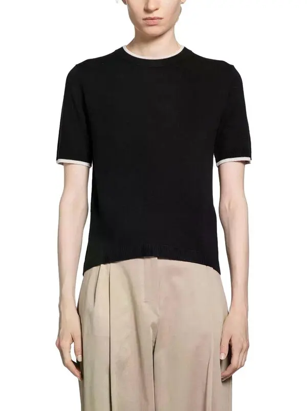 Max Mara Round-neck Top - Black