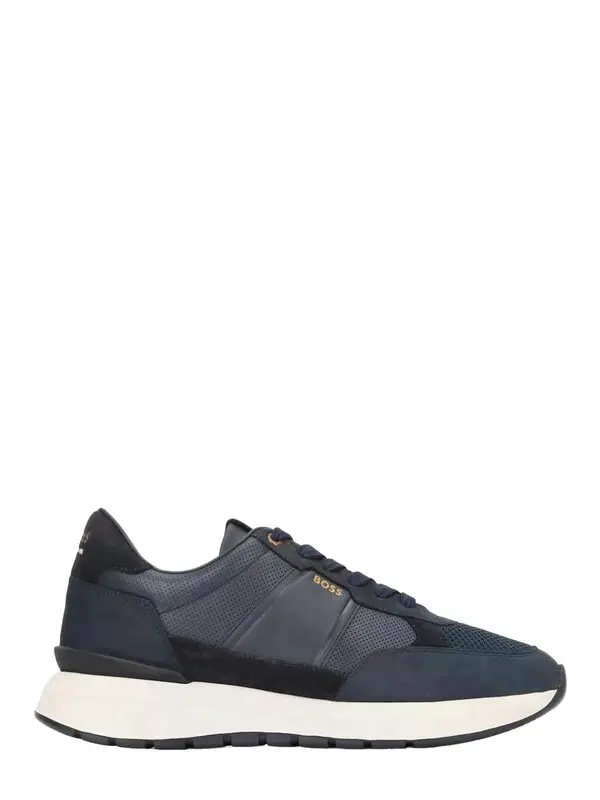 BOSS Panelled Low Top Sneakers - Blue