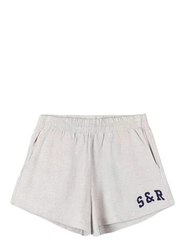 SPORTY & RICH Logo Elasticated Shorts - Grey