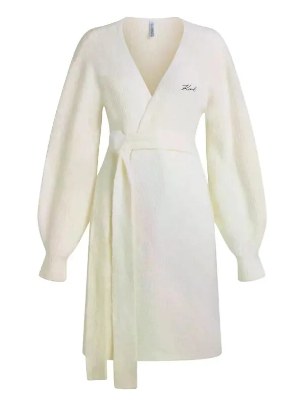 Karl Lagerfeld Fleece Wrap Cardigan - White