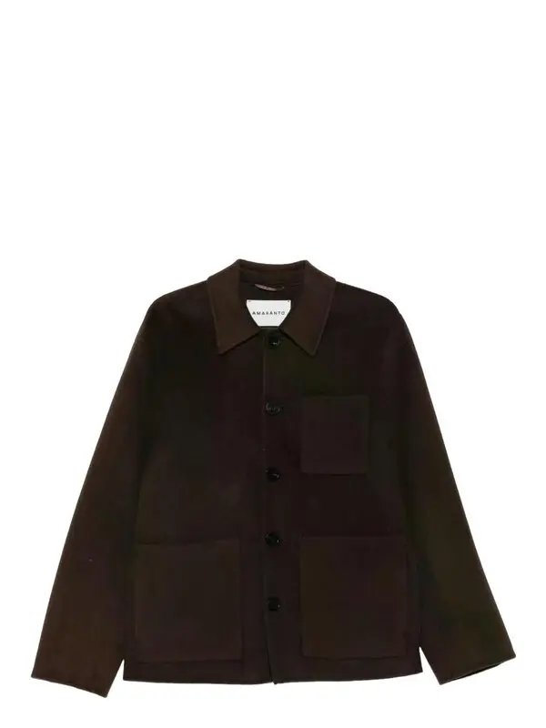 AMARANTO Pocket Button Jacket - Brown