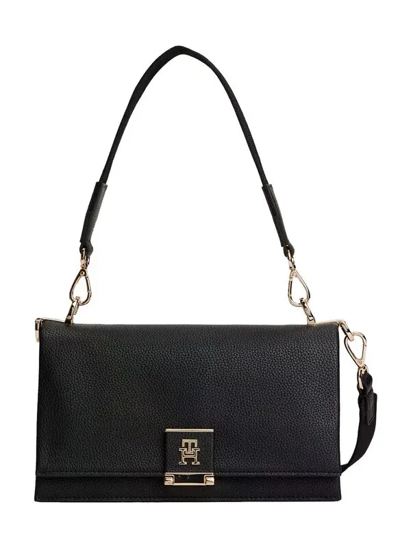 Tommy Hilfiger Logo Plaque Crossbody Bag - Black