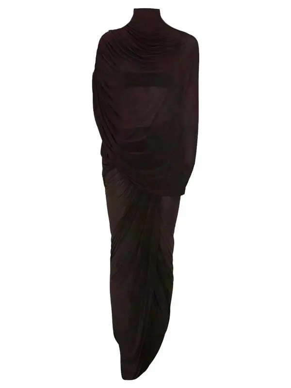 FRANCESCO MURANO High-neck Draped Dress - Brown