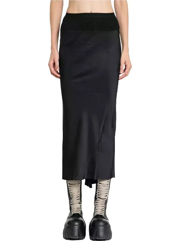 Rick Owens Porterville Calf Bias Midi Skirt - Black