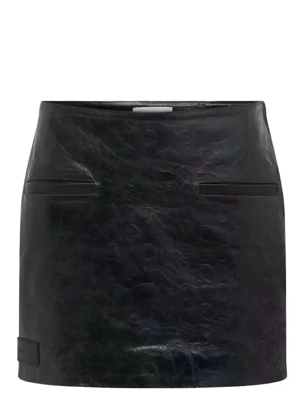 MARINE SERRE Glossy Moon Leather Skirt - Black