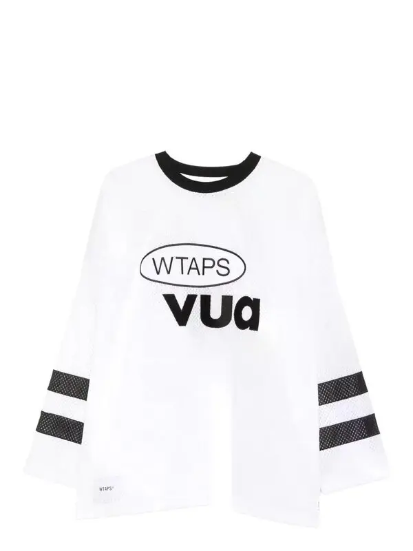 WTAPS Netminder Logo Striped-detail T-shirt - White