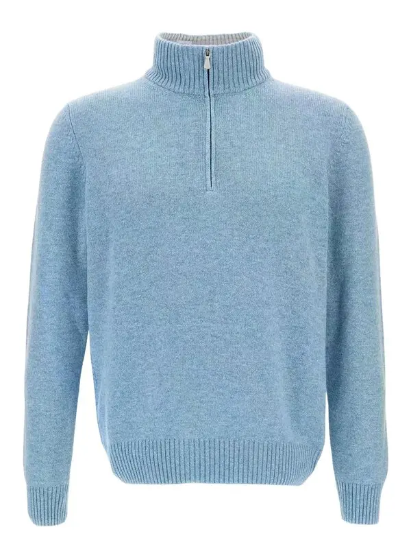 GRAN SASSO Fine-knit Half-zip Jumper - Blue