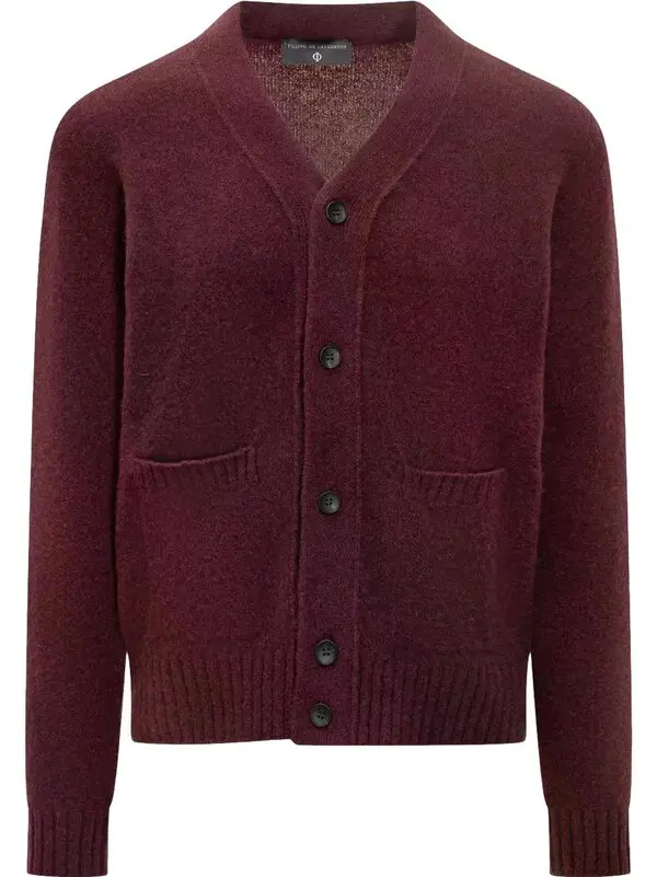 FILIPPO DE LAURENTIIS Lana Cardigan With Pockets - Red
