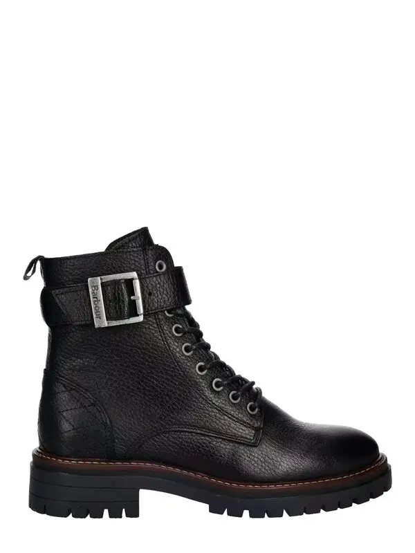 Barbour Buckle Lace-up Boots - Black