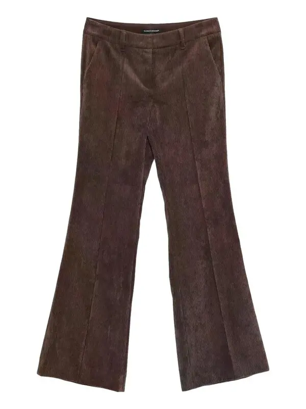 LUISA CERANO Corduroy Flared Trousers - Brown