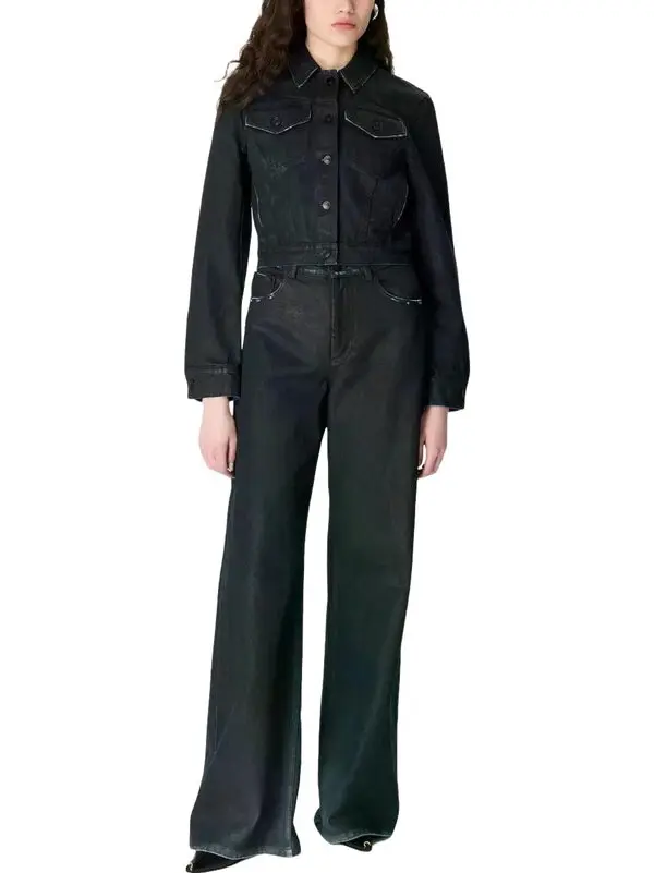 MARINE SERRE Moon Waxed Denim Jacket - Black