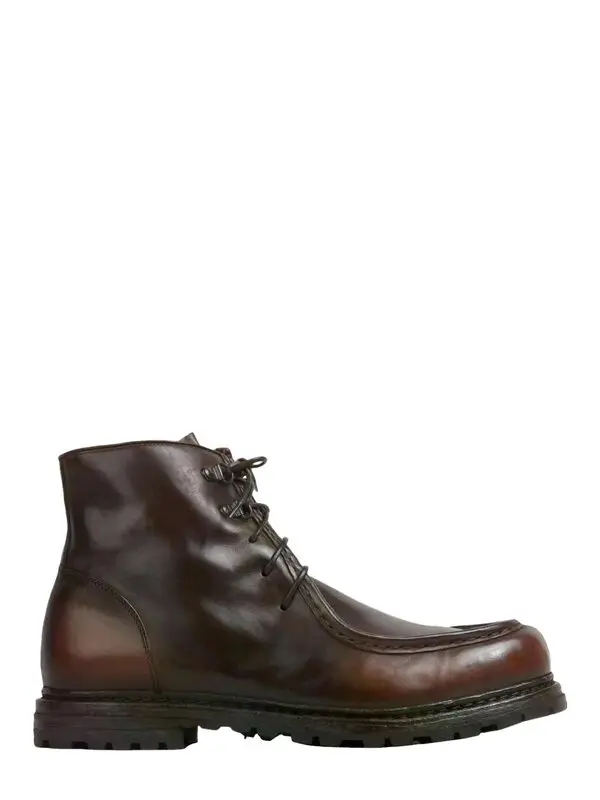 Officine Creative Round-toe Leather Boots - Brown