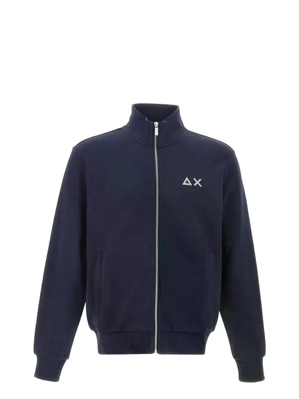 SUN 68 Embroidered Zip Sweatshirt - Blue