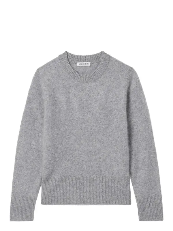 Veronica Beard Pippen Brushed Cashmere Sweater - Gray