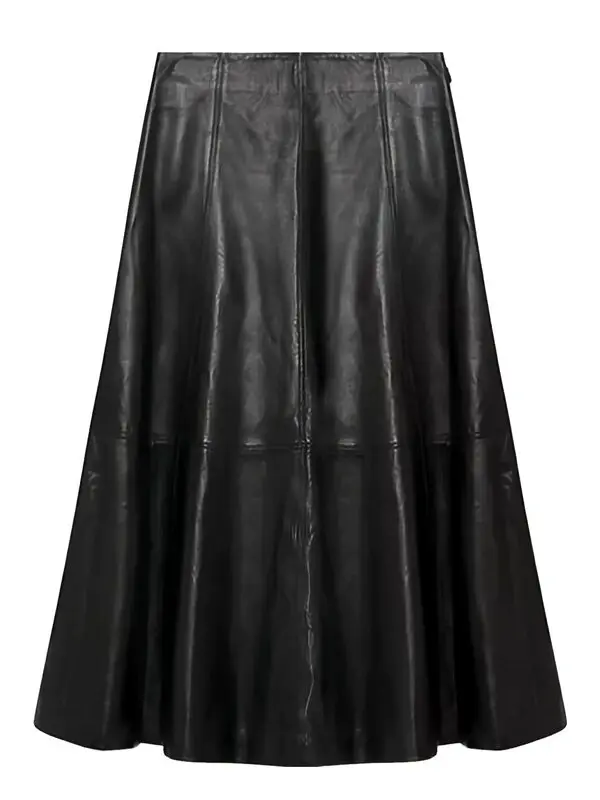 Simkhai Ryma Leather Midi Skirt - Black