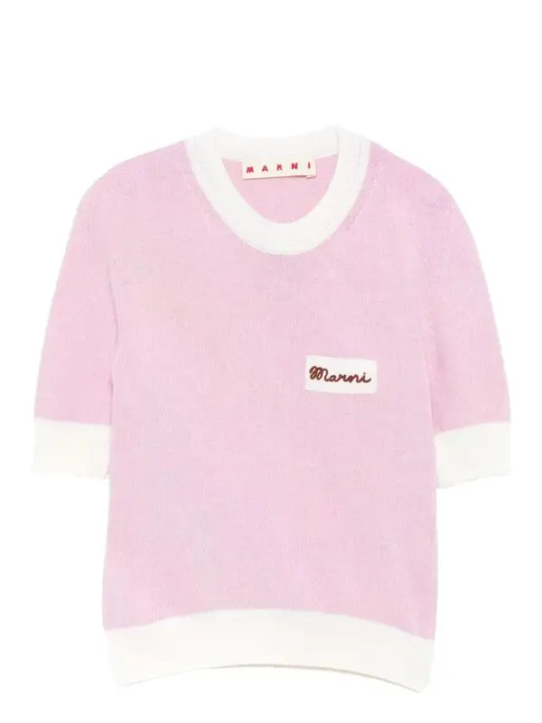 Marni Embroidered Crew-neck Jumper - Pink