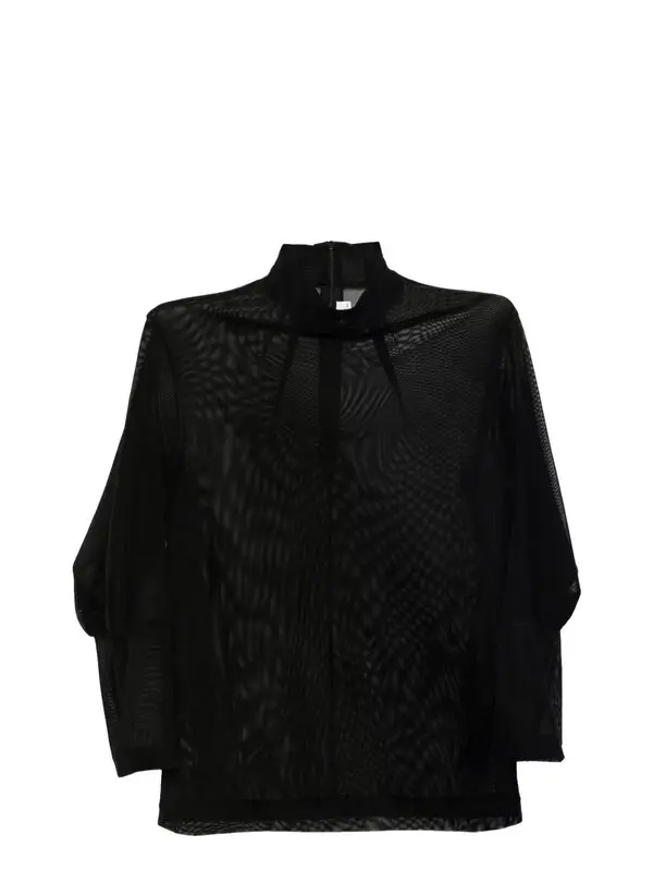 Noir Kei Ninomiya Mesh Long Sleeve Top - Black