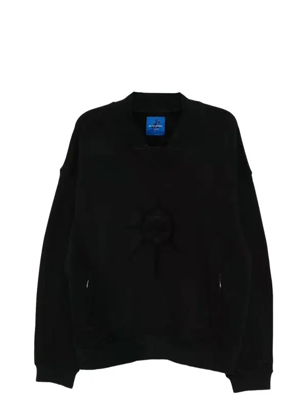 Asics Graphic-embroidered Sweatshirt - Black