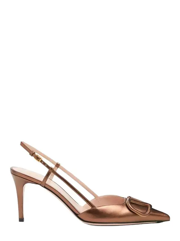 Valentino Garavani 80mm Vlogo Signature Slingback Pumps - Brown