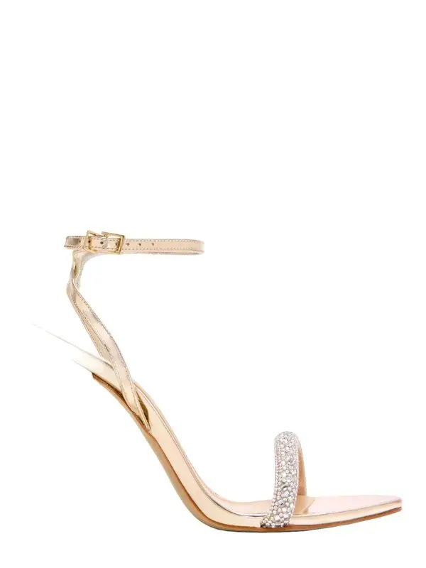 Schutz 115mm Crystal-embellished Block-heel Sandals - Gold