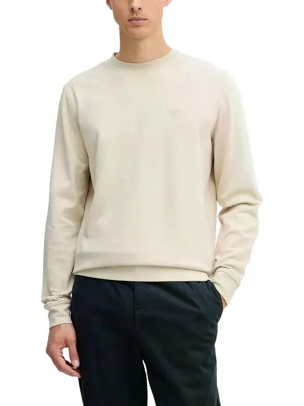 Barbour Logo-embroidered Crewneck Sweatshirt - Neutrals