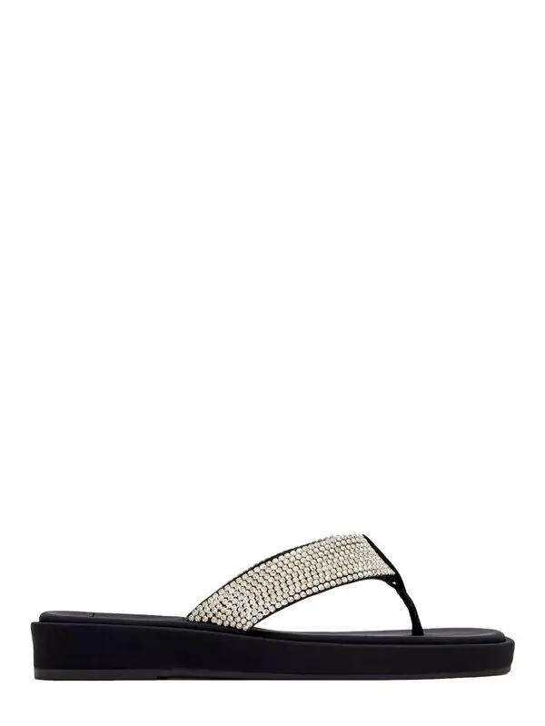 Schutz Crystal-embellished Platform Sandals - Black