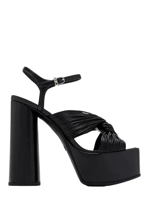 Michael Kors 140mm Alessia Knotted Platform Sandals - Black