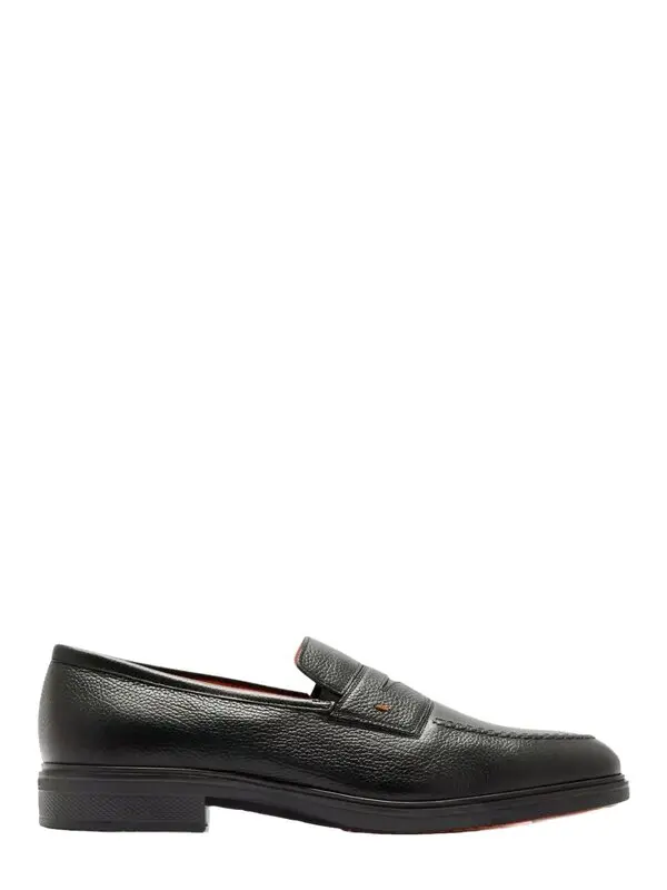 Santoni Leather Loafers - Black