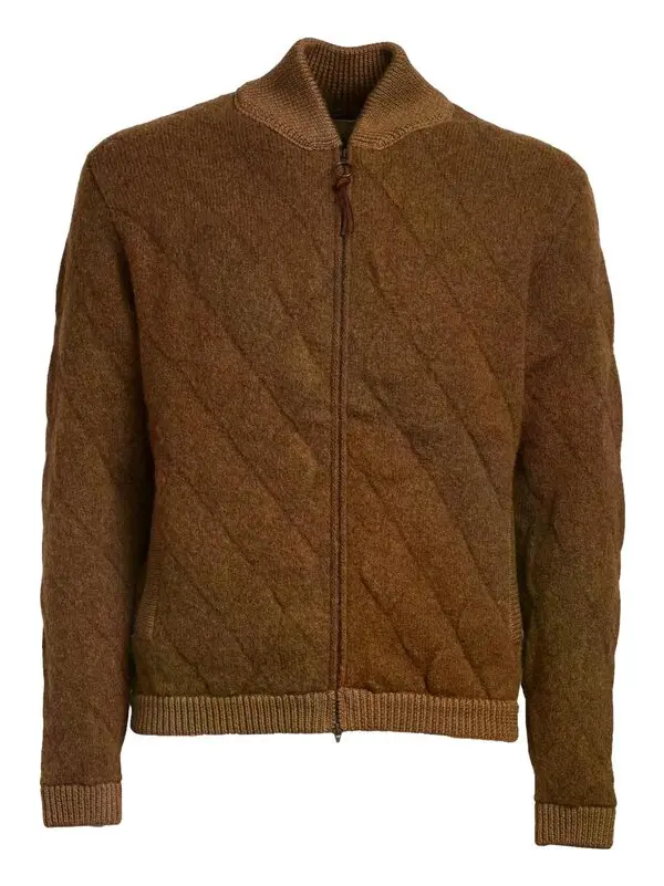 RAKKI Quilted Bomber Jacket - Brown