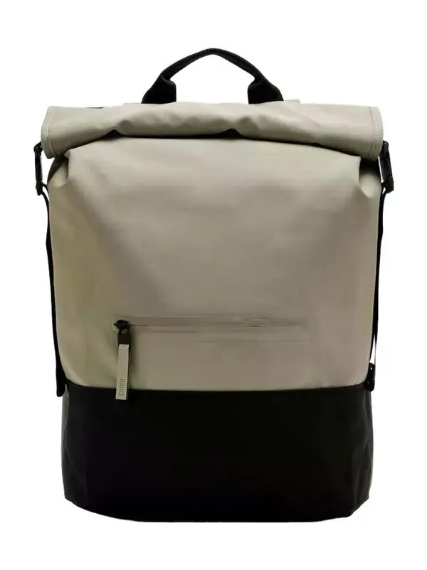 Rains Rolltop Backpack With Zip-pocket - Neutrals