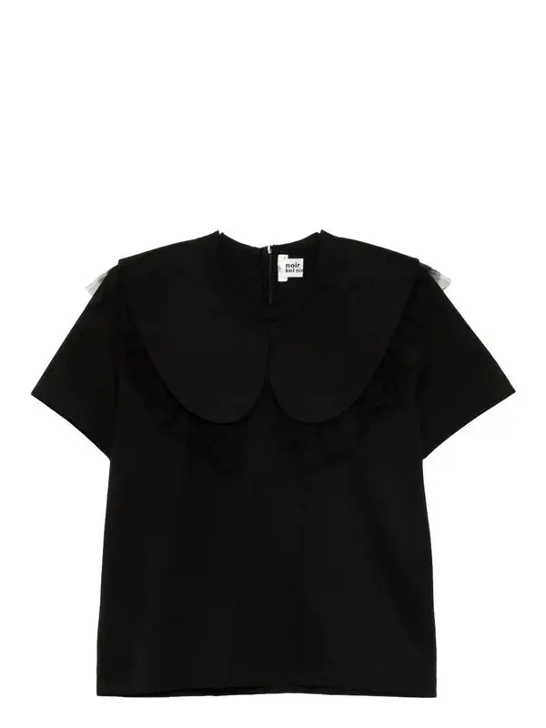 Noir Kei Ninomiya Ruffled Lace Top - Black