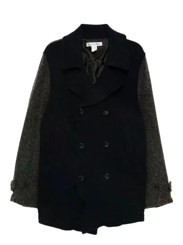 Comme Des Garçons Contrast Panelled Coat - Blue