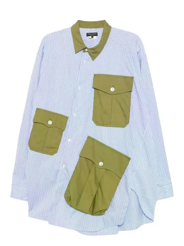 Comme Des Garçons Box-pleat Pocket Shirt - Blue