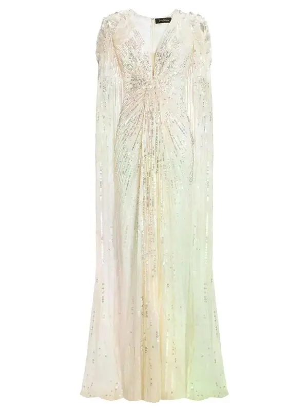 Jenny Packham Sequin-embellished Maxi Dress - White