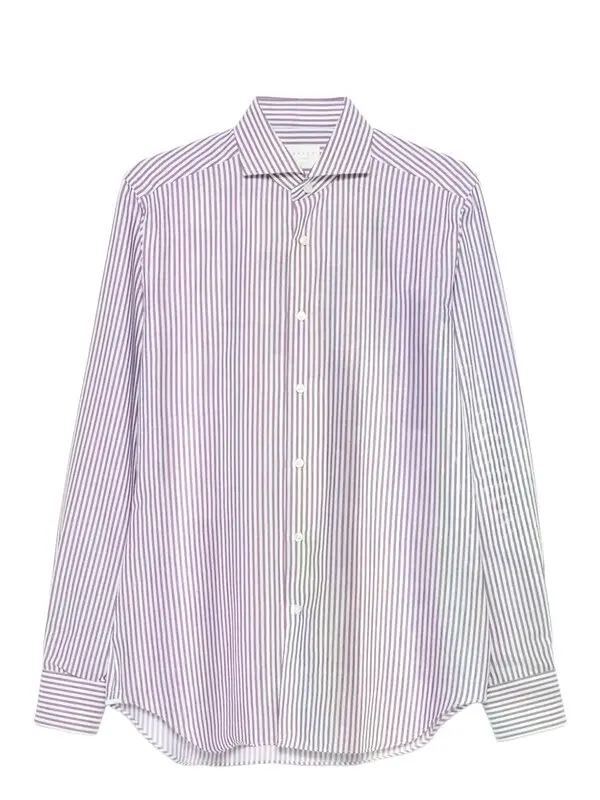 XACUS Striped Cotton Shirt - White