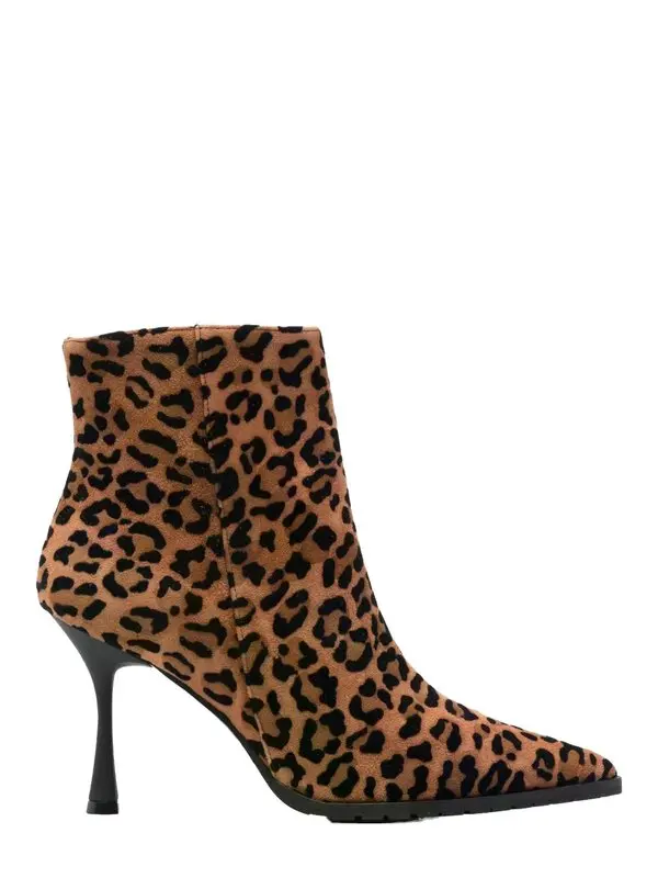 FRATELLI RUSSO Animal Print Heeled Boots - Brown