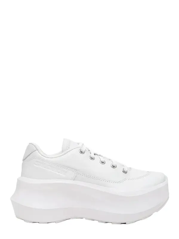 Comme Des Garçons Leather Platform Sneakers - White