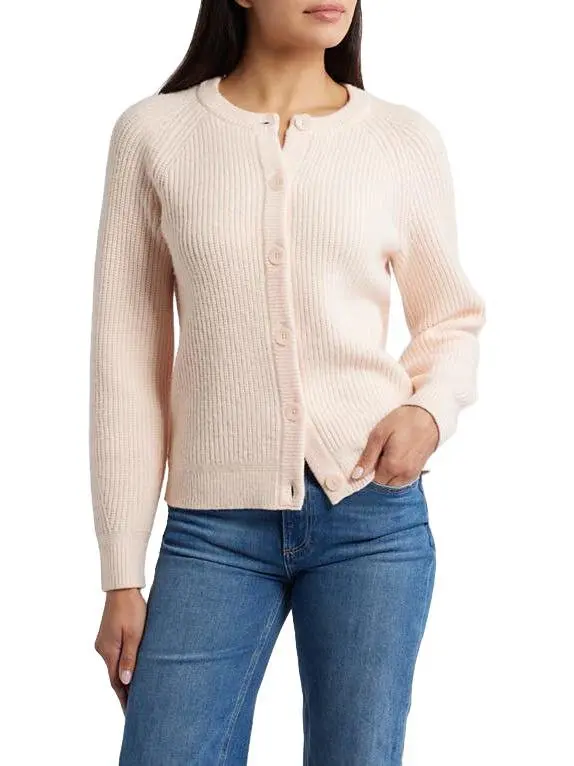 Caslon Cozy Ribbed Cardigan - Pink Fresco