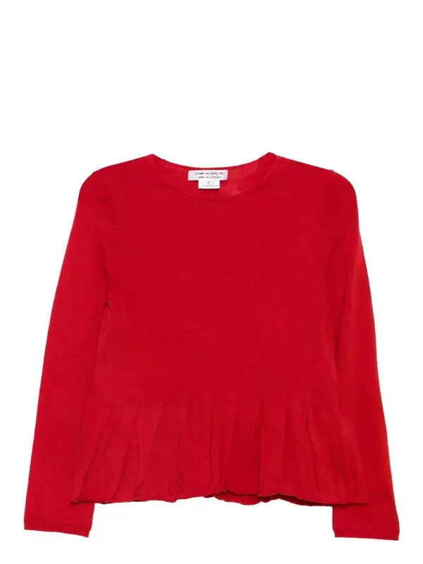 Comme Des Garçons Pleated Knit Top - Red