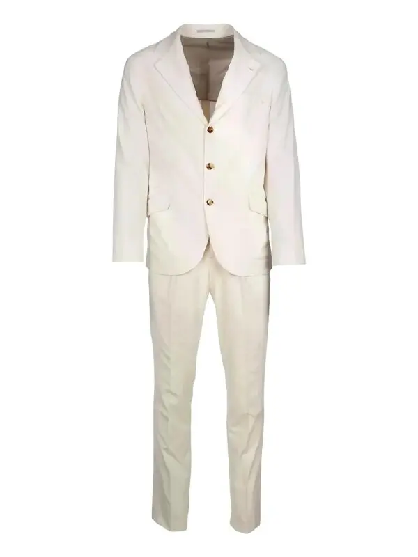 Brunello Cucinelli Three-button Single-breasted Suit - White