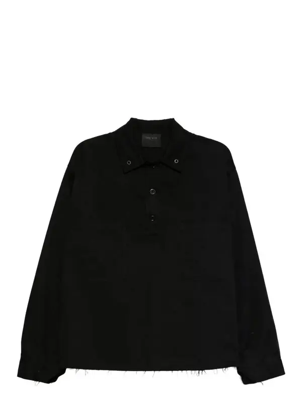 TEAM WANG DESIGN Twill Cotton Polo - Black