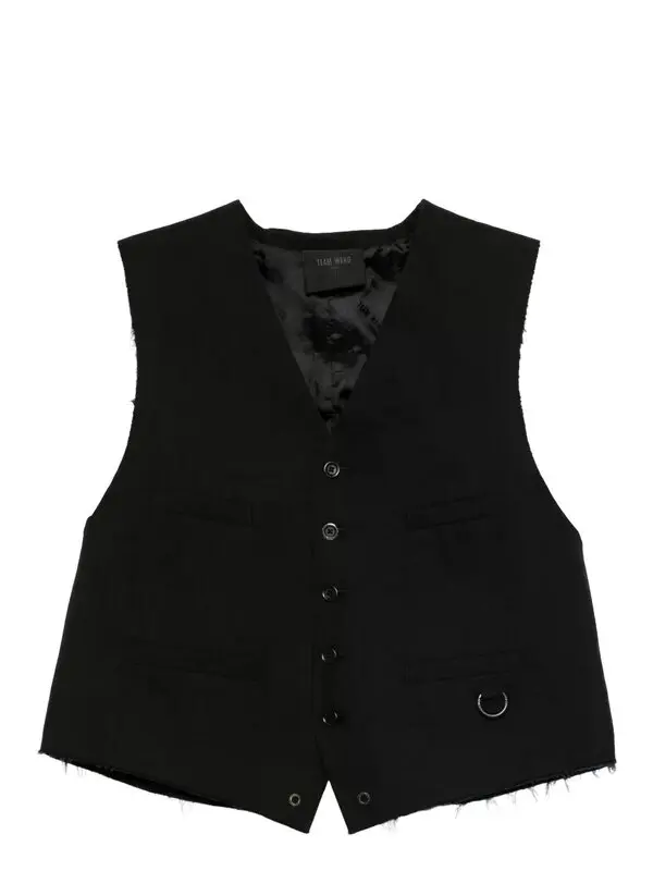 TEAM WANG DESIGN Classic V-neck Vest - Black