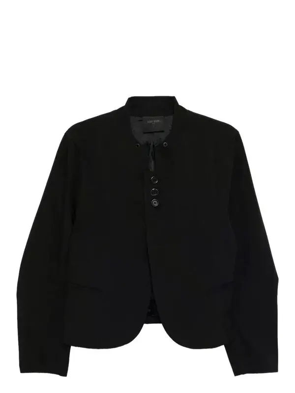 TEAM WANG DESIGN Stand-collar Blazer - Black