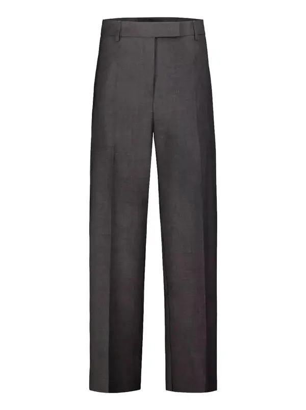 DRHOPE Pressed-crease Wool Trousers - Grey
