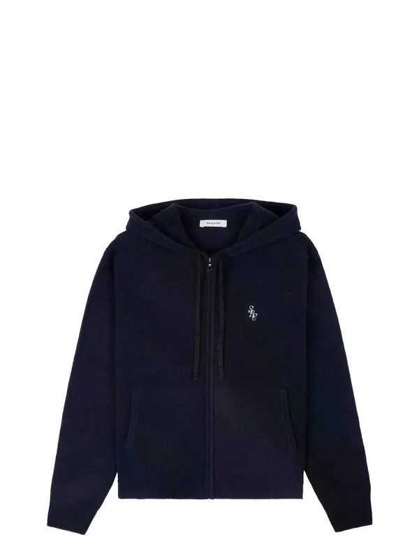 SPORTY & RICH Zip-up Hoodie - Blue