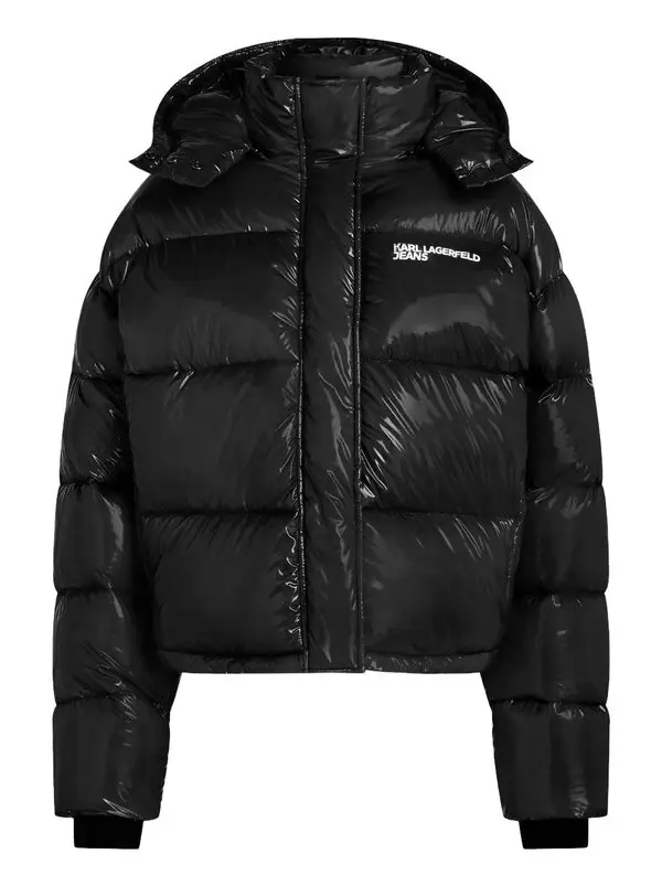 Karl Lagerfeld Hooded Puffer Jacket - Black
