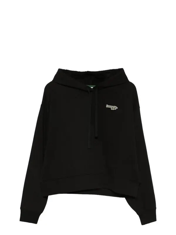 Lacoste Drawstring Hooded Sweatshirt - Black