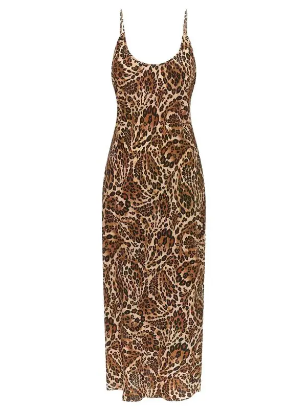 L'Agence Chalia Animal-print Midi Dress - Brown