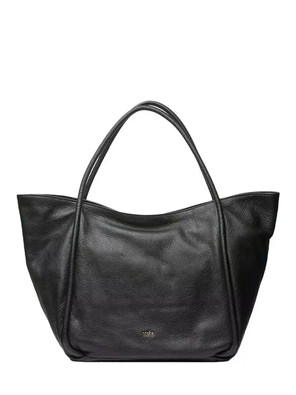 POCHE PARIS Leather Tote Bag - Black