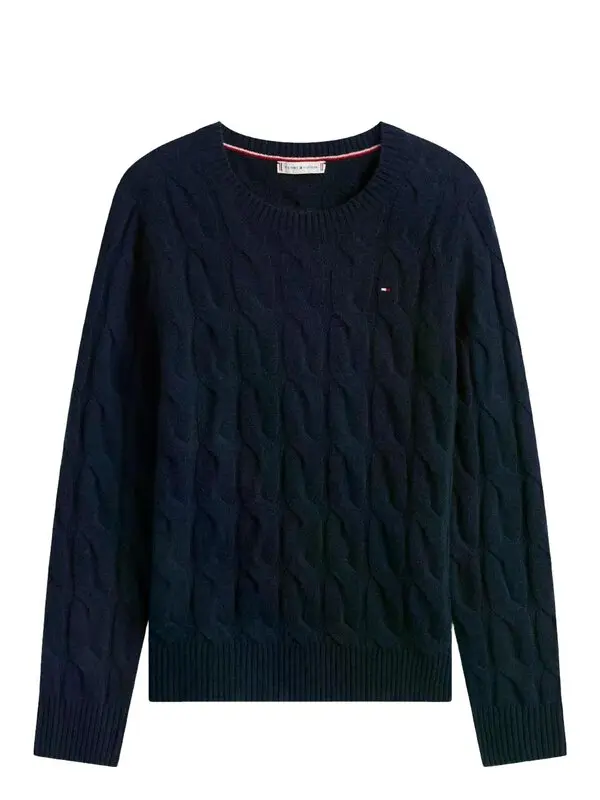 Tommy Hilfiger Cable-knit Crew-neck Sweater - Blue
